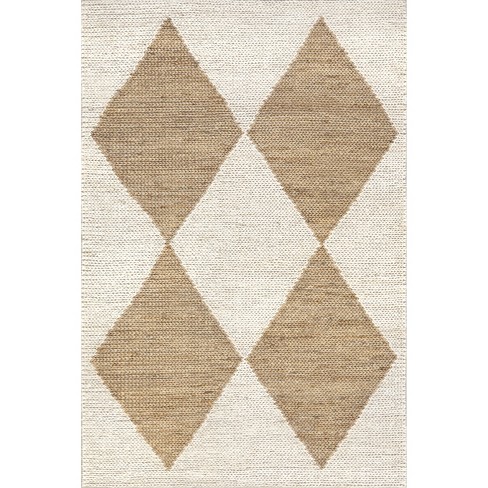 Nuloom Linnie Bold Diamond Jute Area Rug, 5' X 8', Ivory : Target