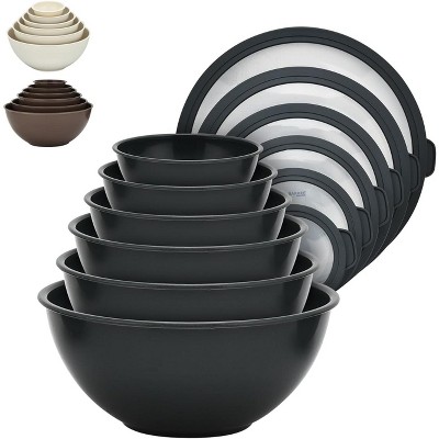 12pcs Salad Mixing Bowls - Dark Gray : Target
