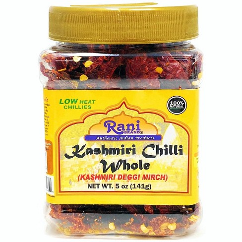 Kashmiri Chilli Whole Stemless (deggi Mirch) - 5oz (141g) - Rani Brand ...