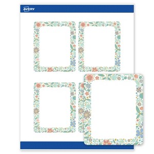 Avery® Matte 4" x 3-1/3" Labels, Mint & Gold Floral, 80ct : Target