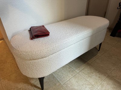 Storage Bench With Metal Legs Cream Boucle (fa) - Threshold ...