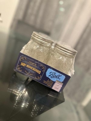 Ball 4pk 16oz Pint 140th Anniversary Regular Mouth Mason Jar : Target