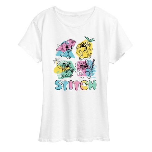 Women's Lilo And Stitch Stitch 4 Square Short Sleeve Graphic T-shirt ...