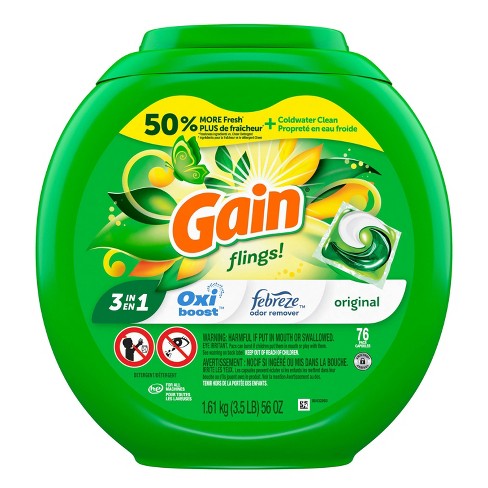 Gain Flings! Laundry Detergent Pacs - Original - 76ct : Target