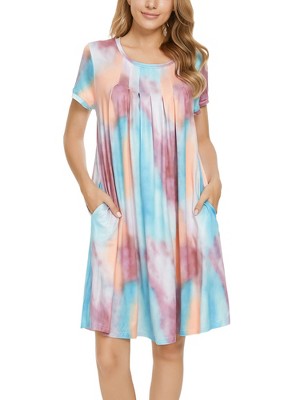 Cheibear Womens Sleepwear Lounge Dress Summer Pajama Nightgown Orange X ...