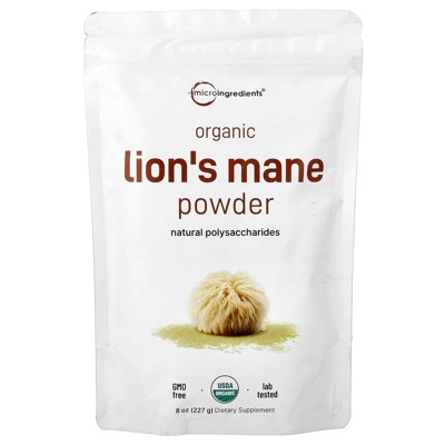 Micro Ingredients Organic Lion's Mane Powder, 8 oz (227 g) : Target