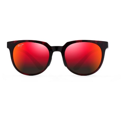 Maui Jim Mangroves Wrap Sunglasses - Red Lenses With Black Frame : Target