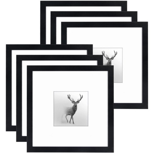 Americanflat 8"x 8" Pack Of 6 Picture Frames For Grid Gallery - Black ...