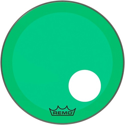 Remo Powerstroke P3 Colortone Green Resonant Bass Drum Head 5" Offset ...