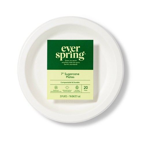 Disposable Plate 7" - White - 20ct - Everspring™ : Target