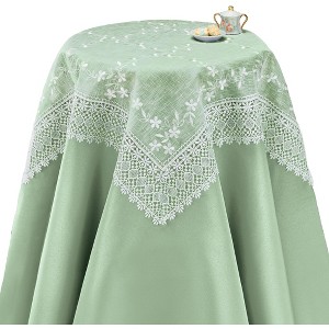 Collections Etc Floral Organza Lace Table Topper : Target
