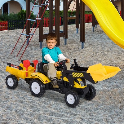 Aosom Ride-on Kids Bulldozer/excavator Toy With Real Working Dirt ...