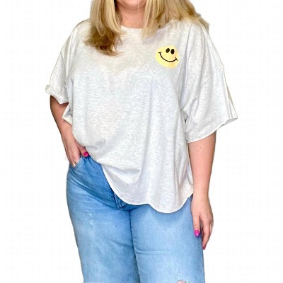 Women's Smiley Face Iconic Top - Easel M : Target