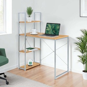 HomeStock 29 in.H White Color Laminated Particleboard Computer Desks ...
