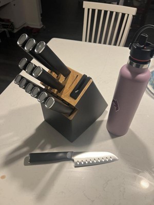 Kitchenaid 14pc 2-tone Block Knife Set Black: High Carbon Stainless ...