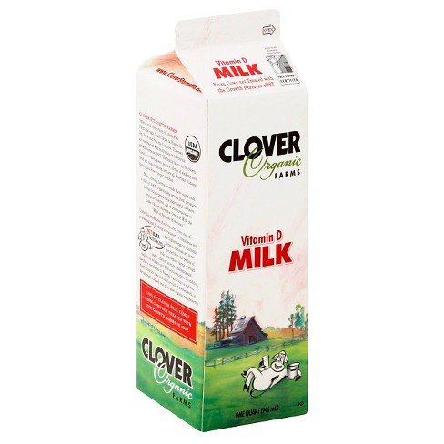 Clover Organic Farms Vitamin D Milk - 1qt : Target