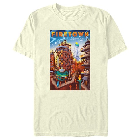 Men's Elemental Firetown Poster T-shirt - Beige - Small : Target