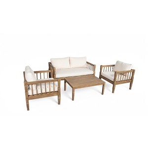 4-Piece Patio Furniture Set,Patio Conversation Set Deep Seating With ...
