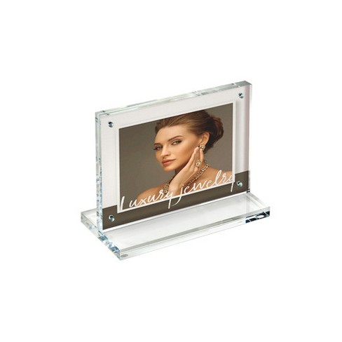 Azar Displays Slim Deluxe Acrylic Block Frame 7” X 5” On ½” Acrylic ...