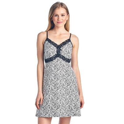 Casual Nights Women's Sleepwear Slip Nightgown Chemise Nighty - Black ...