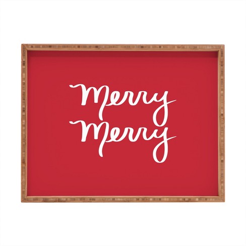 Lisa Argyropoulos Merry Merry Red Large Rectangular Bamboo Tray - Deny ...