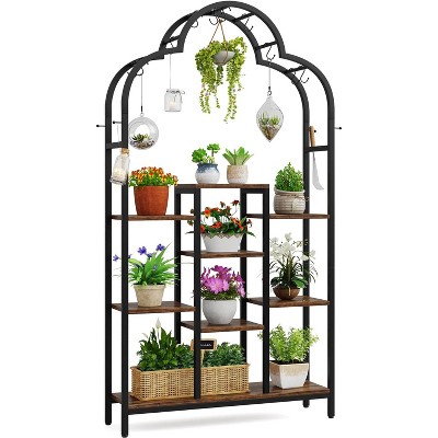 Indoor Plant Stand With Grow Light, 6-tier Large Metal Plant Shelf ...