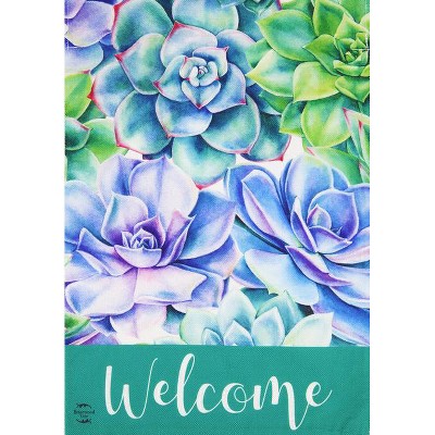 Succulents Spring Burlap Garden Flag 18" X 12.5" Briarwood Lane : Target