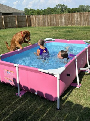 Intex 28266EH 7 Foot x 4 Foot x 24 Inch Rectangular Metal Frame Above ...