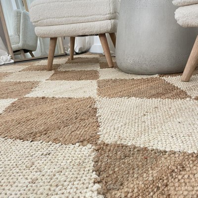 Arvin Olano X Rugsusa - Louie Diamond Checkerboard Jute Area Rug ...