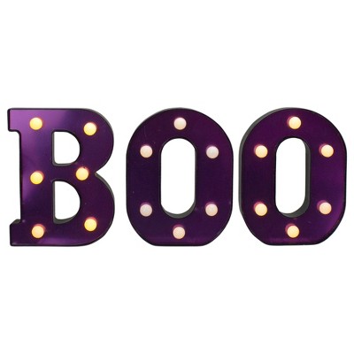 Northlight 6.5" Led Lighted Purple "boo" Halloween Marquee Sign : Target