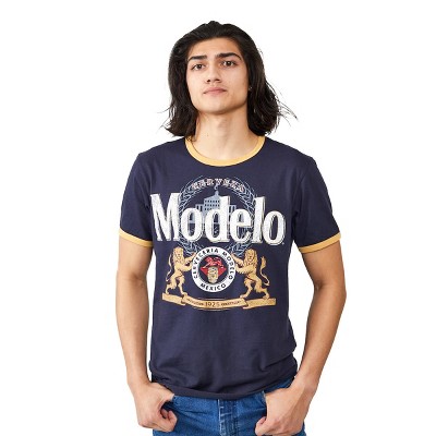 Modelo Logo Crew Neck Short Sleeve Blue Men's Ringer Tee : Target