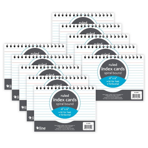 C-line® Spiral Bound Index Card Notebook, 4" X 6", Ruled, Pack Of 10 ...