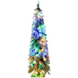 HOMCOM 4 FT Pencil Prelit Artificial Christmas Tree Holiday Decoration ...