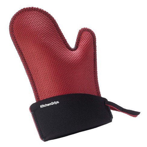 Kitchen Grips Silicone Chef's Oven Mitt Large, Red/black : Target