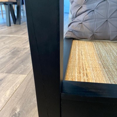 Console Table With Woven Rattan Shelf Black - Threshold™ Designed With ...