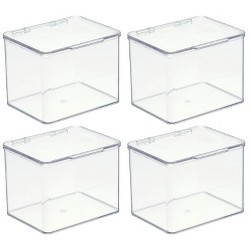 Mdesign Plastic Stackable Home Office Supplies Storage Box - 2 Pack ...