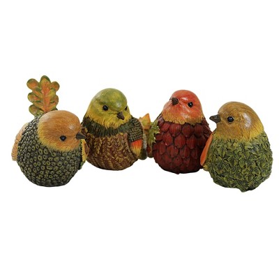 Fall 3.5 Inch Natural Fall Bird Figurines Acorns Pumpkins Sunflowers ...