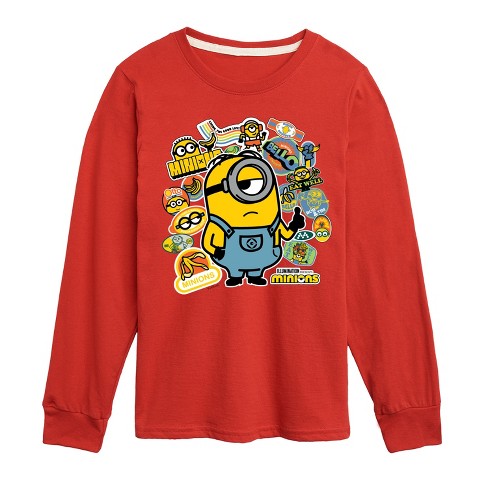 Despicable Me Minions Minion & Banana Stickers Long Sleeve Graphic T ...