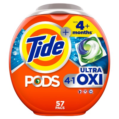 Tide Pods He Compatible Ultra Oxi Laundry Detergent Soap Pacs - 53oz/57ct : Target