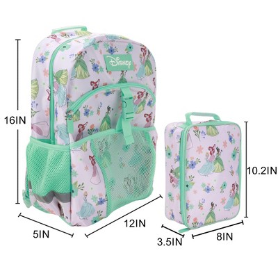 Disney Princesses 2-Piece 16" Premium Backpack & Lunch Kit Set For ...