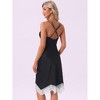 INSPIRE CHIC Women's Satin Nightgowns Lace Trim Cross Spaghetti Straps ...