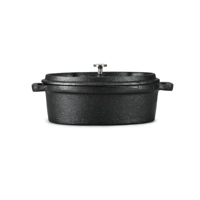 Commercial Chef Mini Casserole Dish With Lid, 0.63 Qt. Cast Iron ...