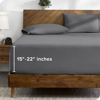 22 Inch Extra Deep Pocket Microfiber Grey Split Queen Fitted Sheet By ...