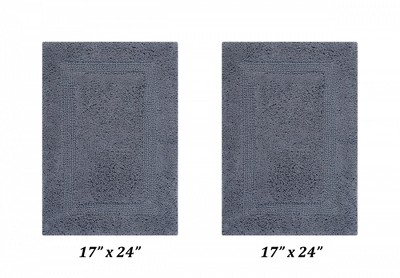 Better Trends Lux Reversible Bath Rug, 100% Cotton, 2 Piece Set (17" X ...