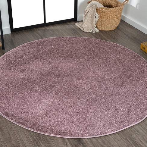 5' Round Haze Solid Low-pile, Light Purple - Jonathan Y : Target