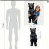19.69" Weather Resistant Resin Standing Bear Statue, Realistic Figurine ...