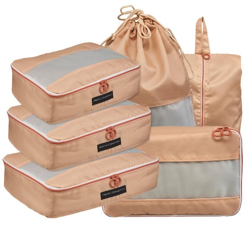 French Connection 6pc Packing Cube Set - Travel Storage Set For Luggage ...