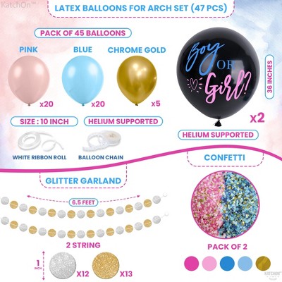 Katchon, Gender Reveal Decorations Set - Pack Of 55 | Gender Reveal ...