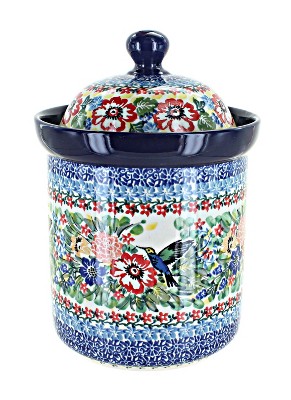 Blue Rose Polish Pottery Hummingbird Canister Set : Target