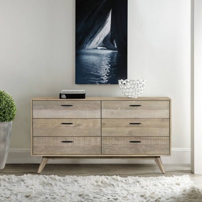 Baly 6 Drawer Mid-century Modern Dresser Sandblast Gray - Armen Living ...